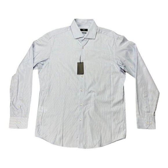 Hugo Boss | Shirts | Hugo Boss Mens Gordon Button Up Shirt Blue Stripe ...